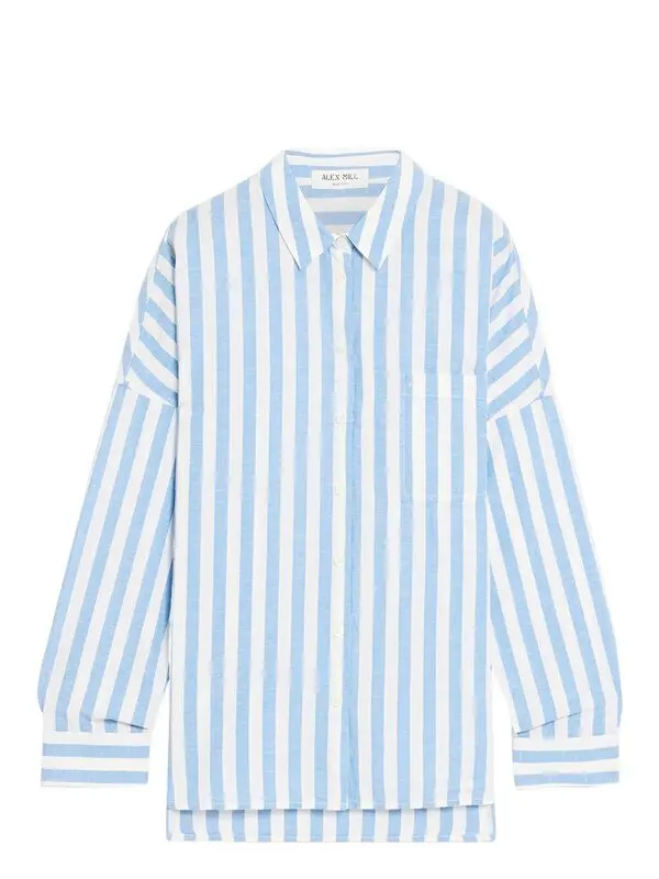 ALEX MILL Striped Cotton And Linen-blend Shirt - Light Blue