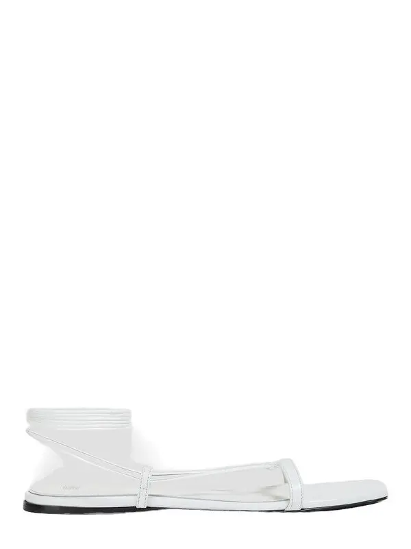 TOTEME Croc-effect Leather Tie Sandals - White