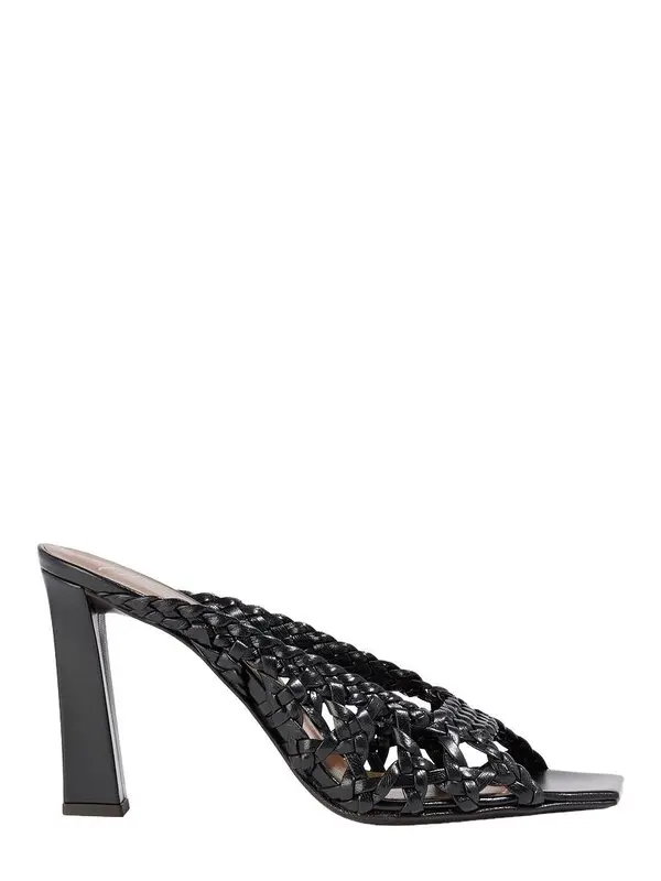 GIUSEPPE ZANOTTI Mya 90 Woven Leather Mules - Black