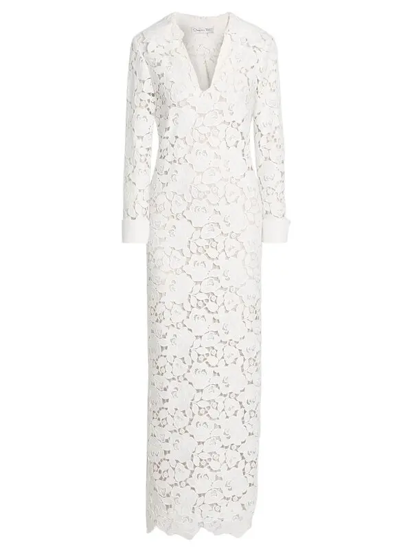 Oscar De La Renta Guipure Lace Maxi Dress - White