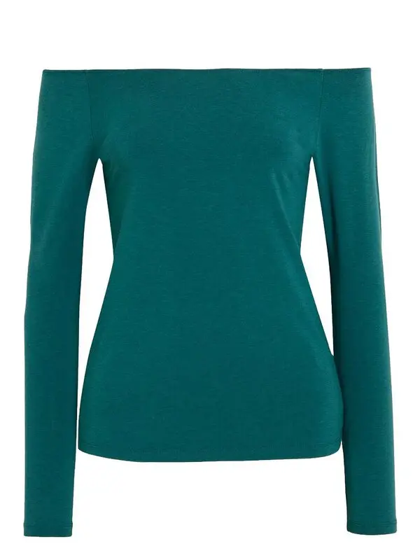 Another Tomorrow Off-the-shoulder Stretch-jersey Top - Petrol