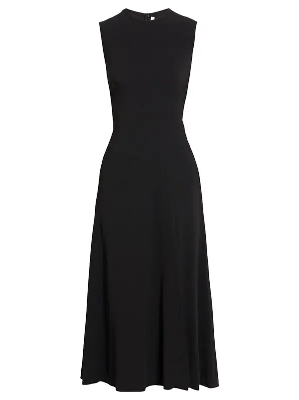 Another Tomorrow Crepe Midi Dress - Black
