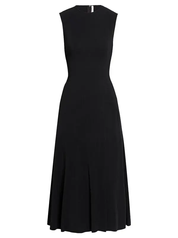 Another Tomorrow Crepe Midi Dress - Black