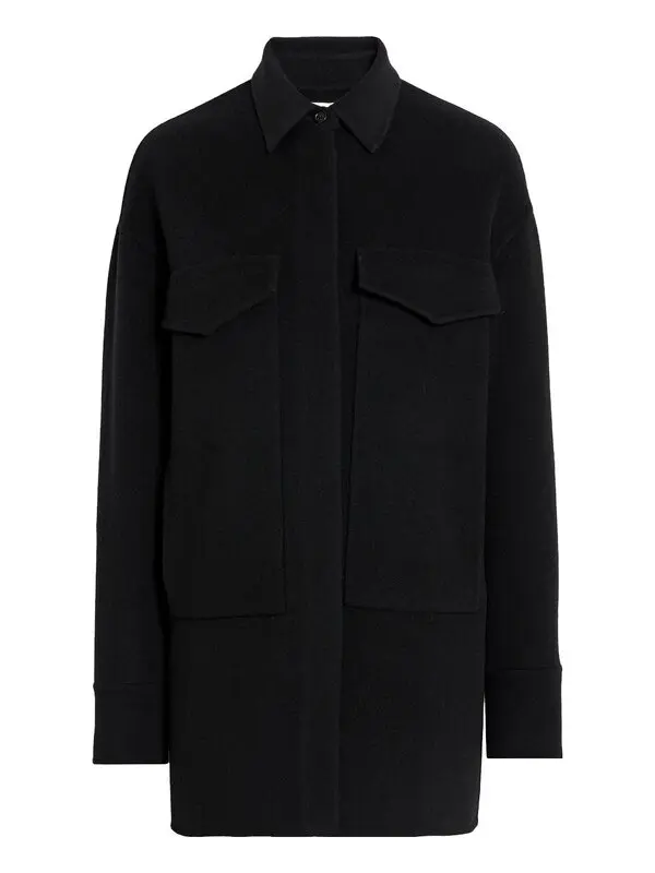 Another Tomorrow Wool-felt Shirt Jacket - Black