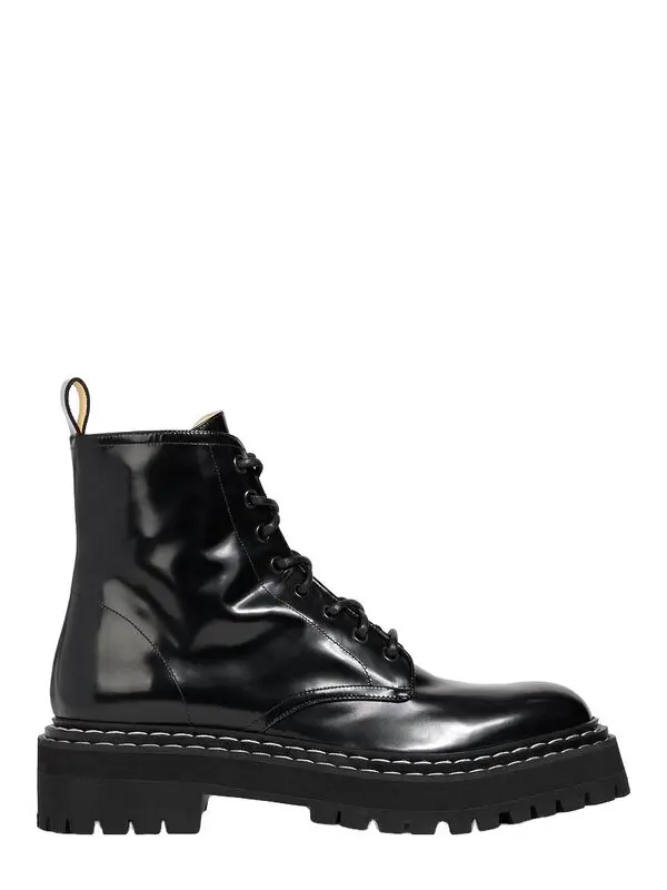 Proenza Schouler Leather Combat Boots - Black