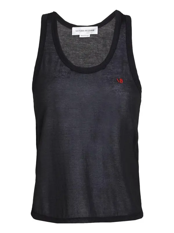 Victoria Beckham Cotton-jersey Tank - Black