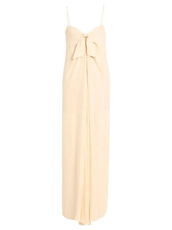 Johanna Ortiz Amber Twilight Cutout Silk-jacquard Maxi Dress - Beige