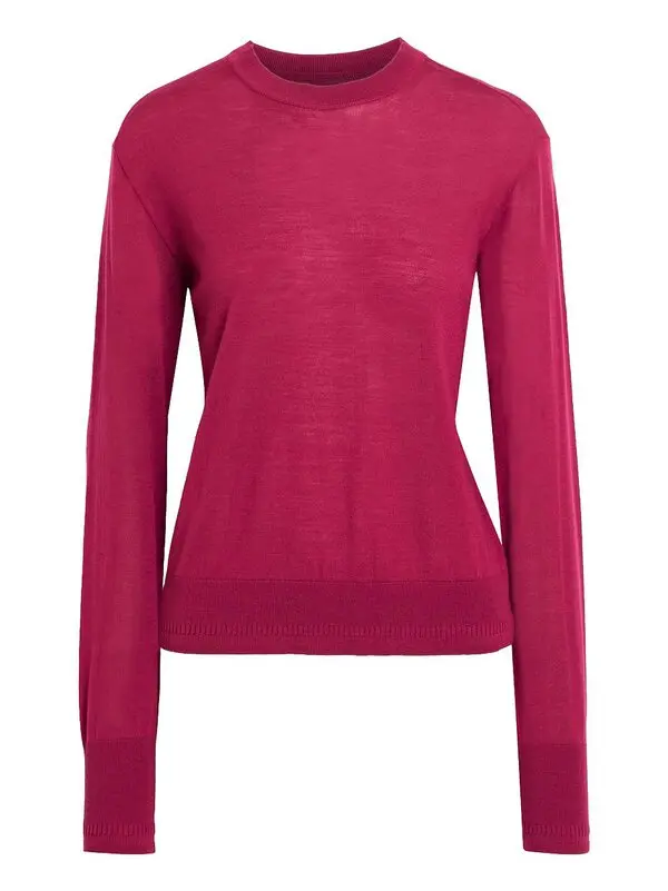 Another Tomorrow Wool Knit Sweater - Magenta