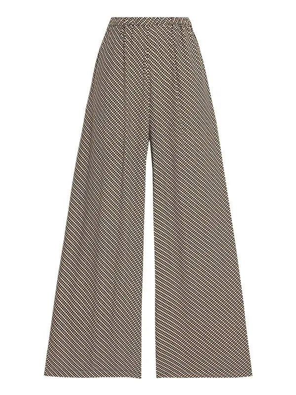 LEMLEM Printed Wide-leg Crepe De Chine Pants - Brown