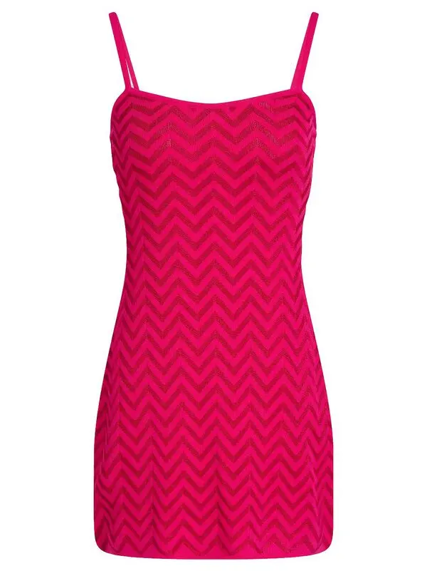 Missoni Crochet-knit Cotton-blend Mini Dress - Fuchsia