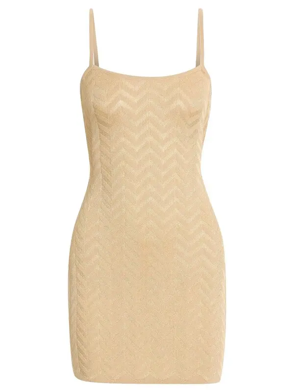 Missoni Crochet-knit Cotton-blend Mini Dress - Sand