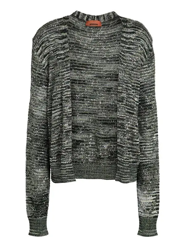 Missoni Sequin-embellished Crochet-knit Cardigan - Dark Green
