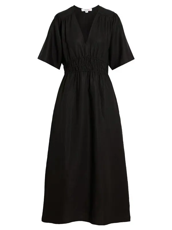 LEMLEM Linen And Tencel™-blend Midi Dress - Black