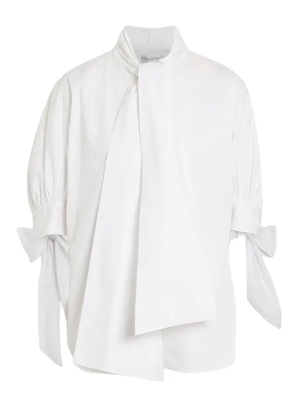 Oscar De La Renta Cotton-blend Poplin Shirt - White