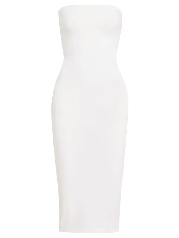 Norma Kamali Strapless Stretch-jersey Midi Dress - White