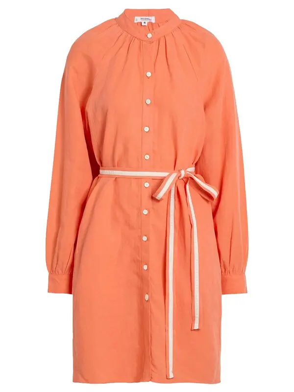 LEMLEM Belted Linen And Tencel™-blend Mini Dress - Coral