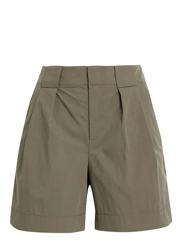 Proenza Schouler Tayla Pleated Cotton-blend Poplin Shorts - Army Green