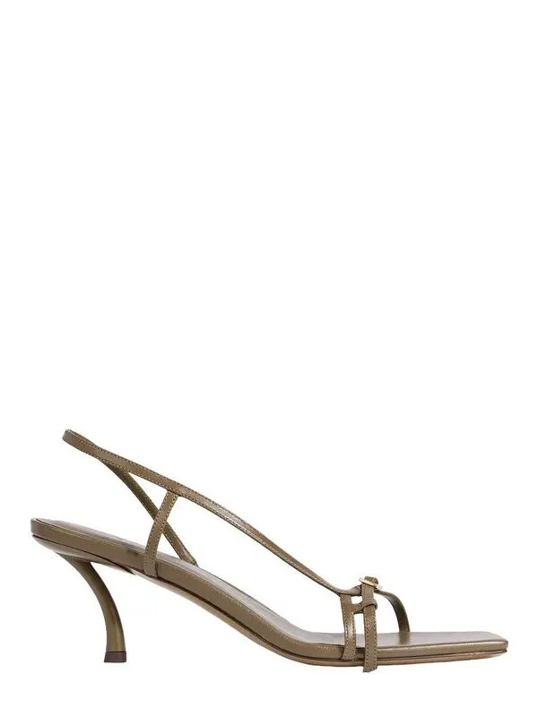 Tibi Kendrick Leather Slingback Sandals - Army Green