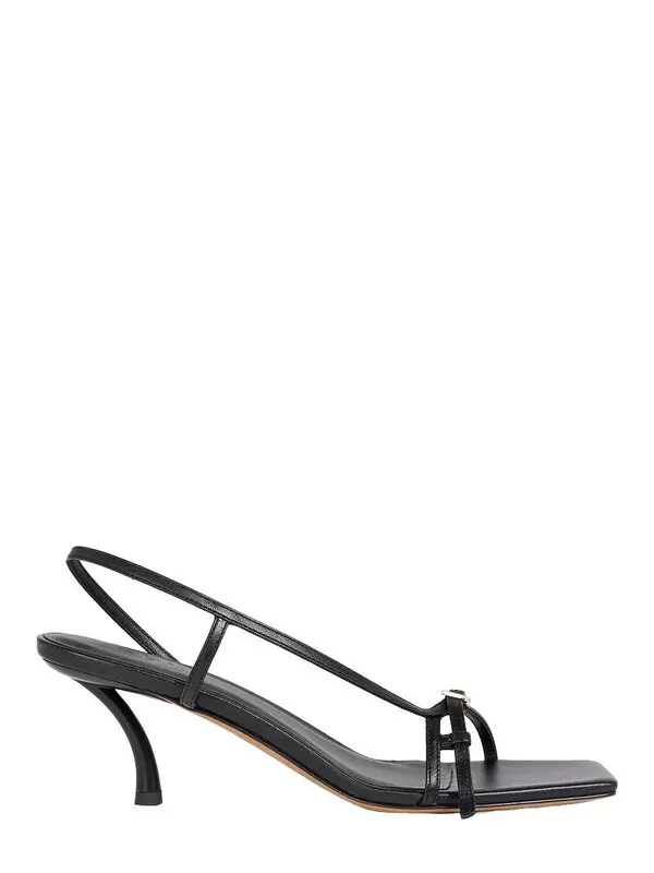 Tibi Kendrick Leather Slingback Sandals - Black
