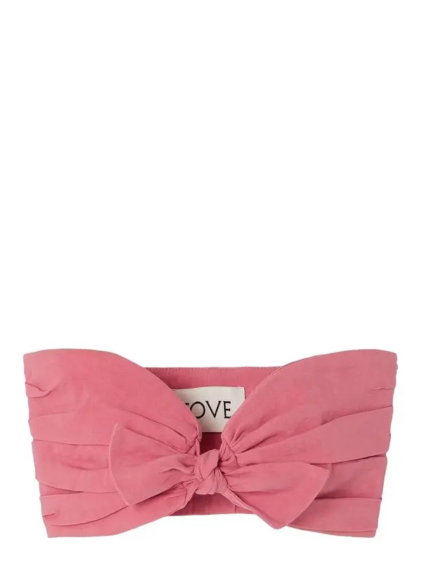 Tove Awa Cropped Tie-front Top - Pink