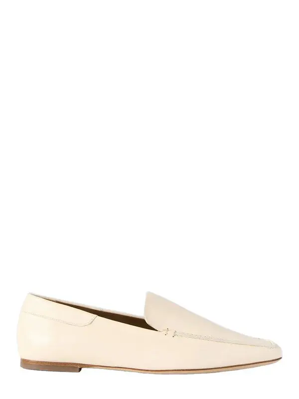 Staud Becks Leather Loafers - Cream