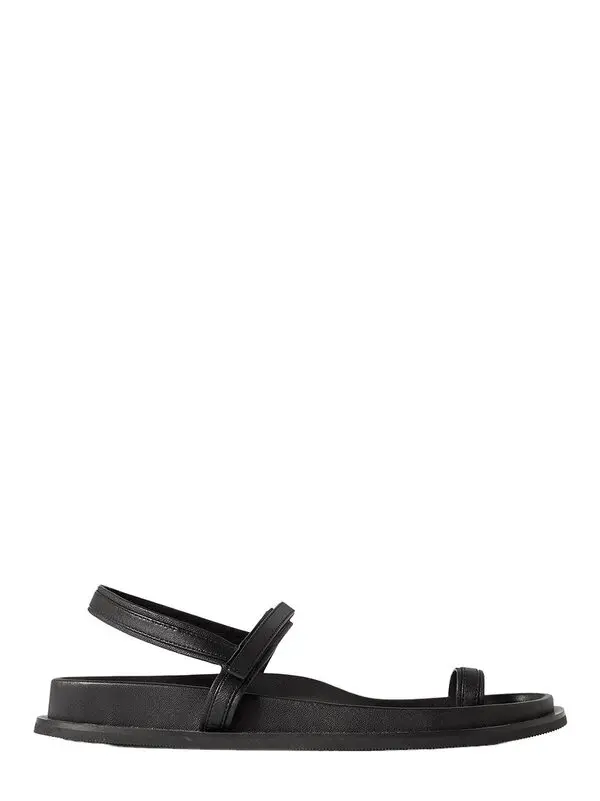 ST. AGNI Keko Leather Sandals - Black