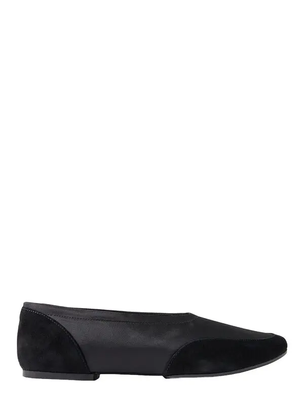 Staud Alba Sport Suede Ballet Flats - Black
