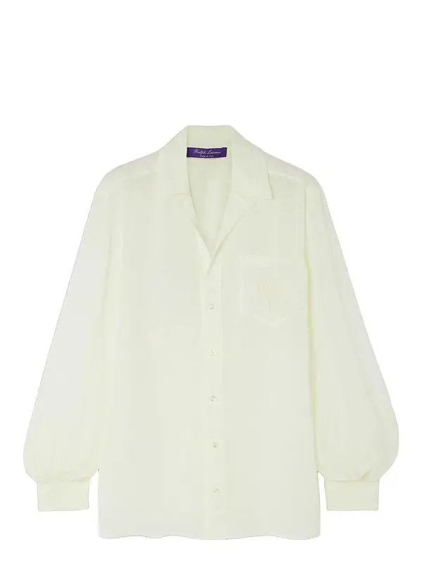 Ralph Lauren Kacey Broderie Anglaise-trimmed Voile Shirt - Cream
