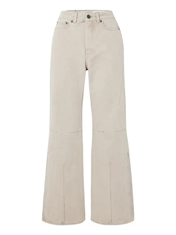 Our Legacy Moto Cut Paneled Slim-leg Jeans - Beige