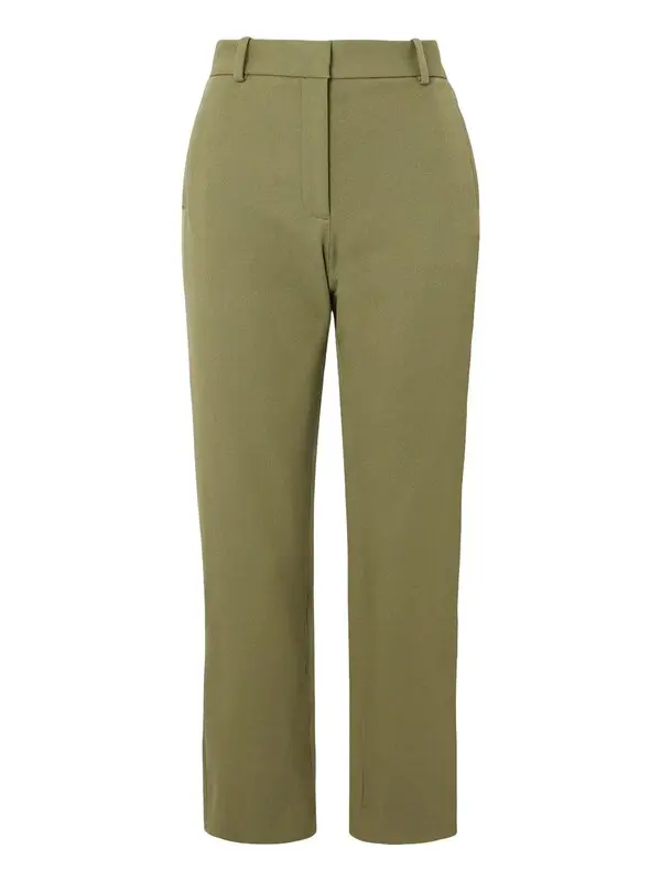 JOSEPH Cropped Slim-leg Twill Pants - Leaf Green
