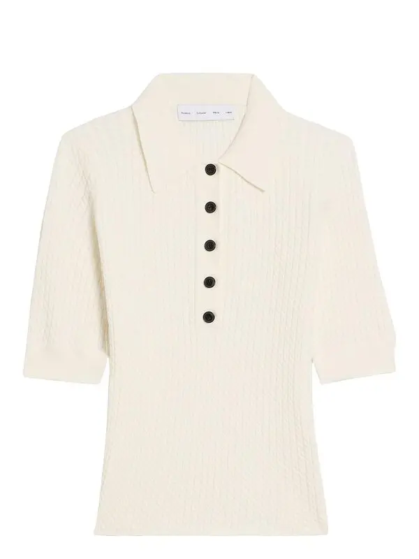 Proenza Schouler Sera Cable-knit Polo Sweater - Ivory