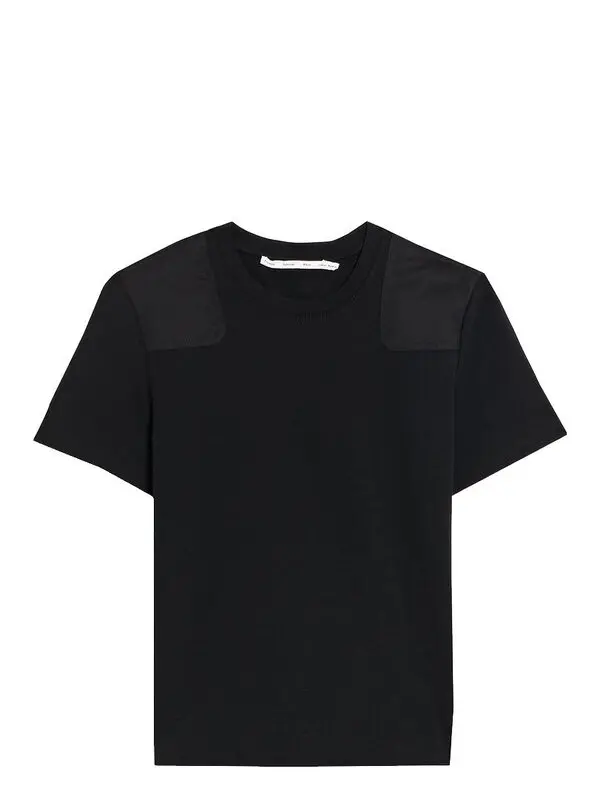 Proenza Schouler Lee Sateen-paneled Stretch-cotton Jersey T-shirt - Black