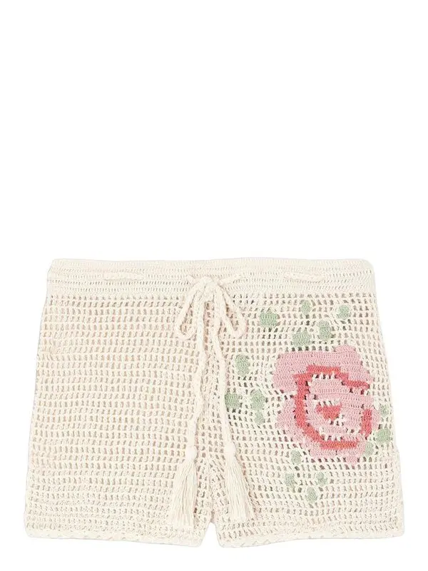 Alix Of Bohemia Salem Crocheted Cotton Shorts - Beige