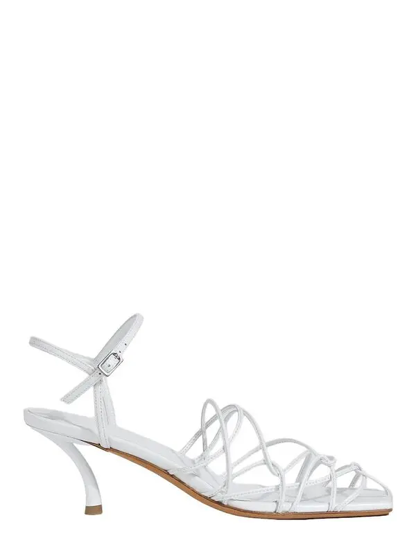 Tibi Betty Leather Sandals - White