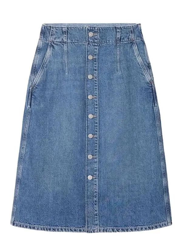 Polo Ralph Lauren Denim Midi Skirt - Mid Denim