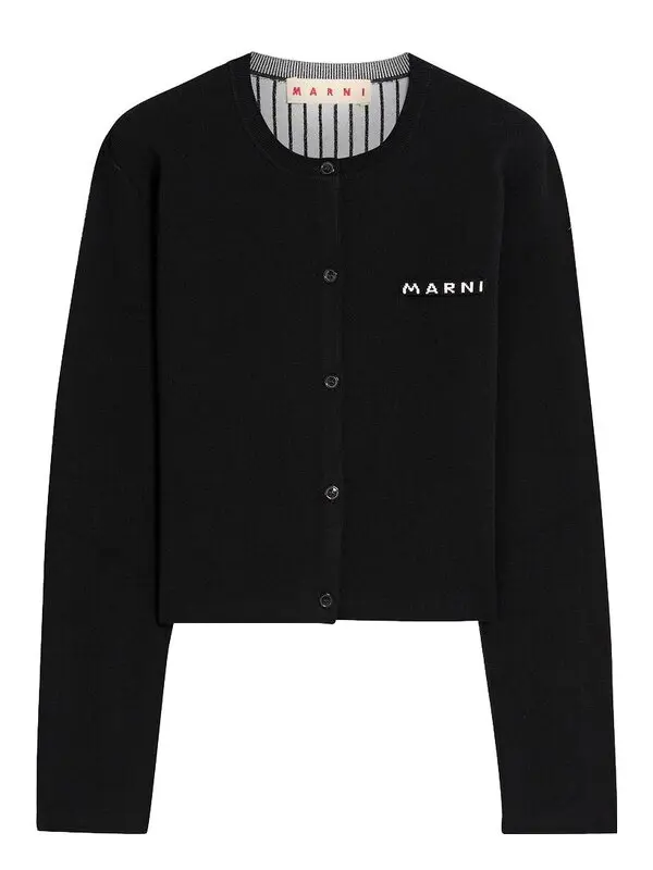 Marni Jacquard-knit Cardigan - Black