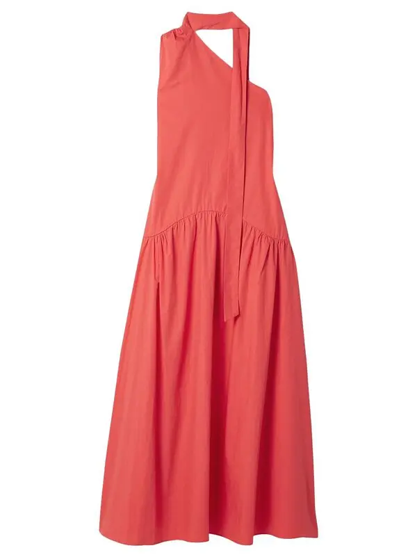 KIKA VARGAS Joni One-shoulder Maxi Dress - Coral