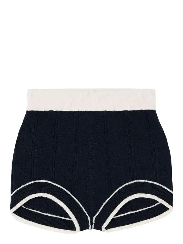 Guest In Residence Ribbed High-rise Cashmere Shorts - Midnight Blue