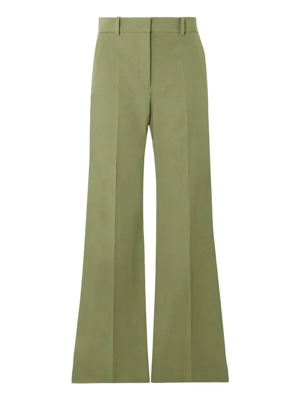 JOSEPH Tafira Twill Flared Pants - Sage Green