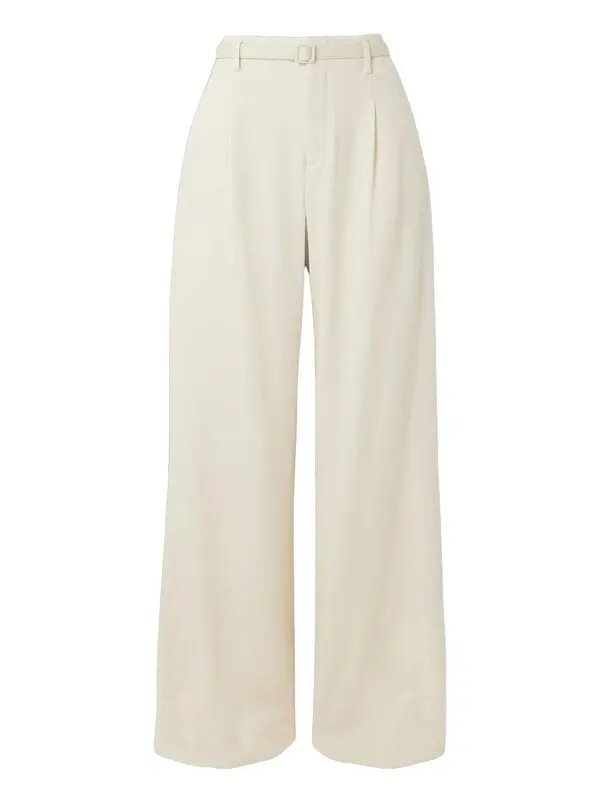 Ralph Lauren Acklie Pleated Wide-leg Pants - Ivory
