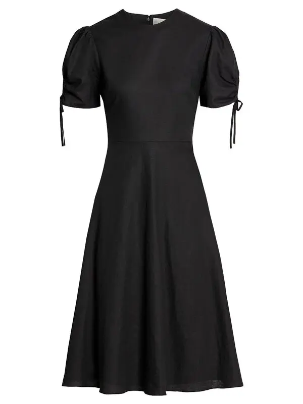 MIKAEL AGHAL Cotton And Linen-blend Dress - Black