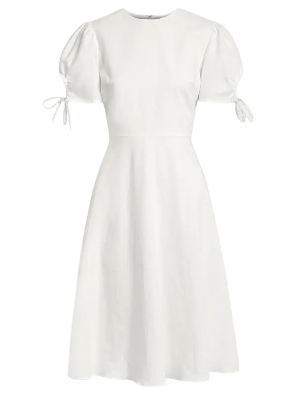 MIKAEL AGHAL Cotton And Linen-blend Dress - White