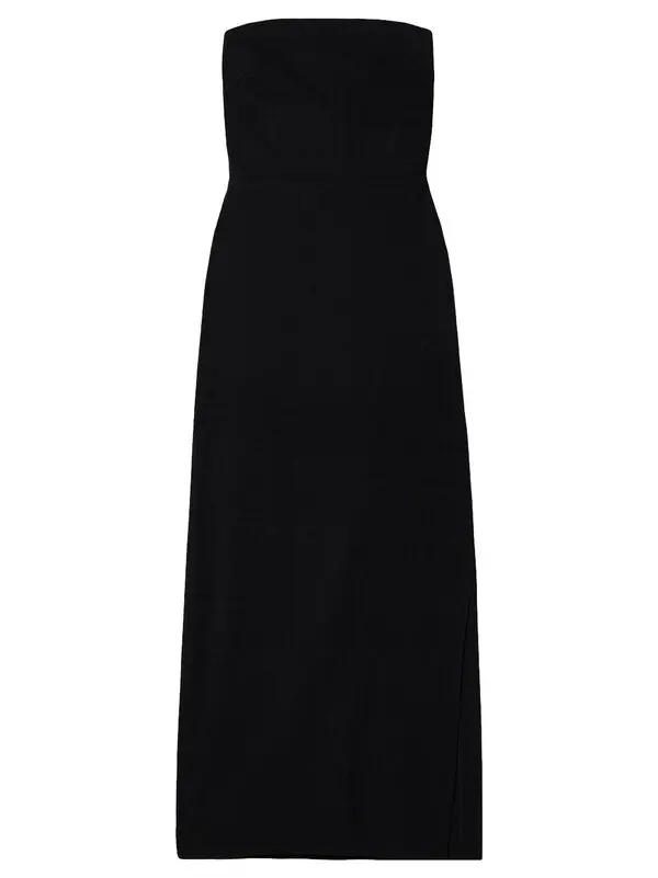 Matteau Strapless Wool-blend Crepe Maxi Dress - Black