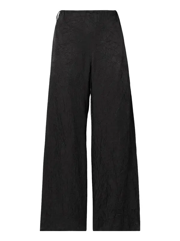 Proenza Schouler Anders Crinkled Wide-leg Pants - Black