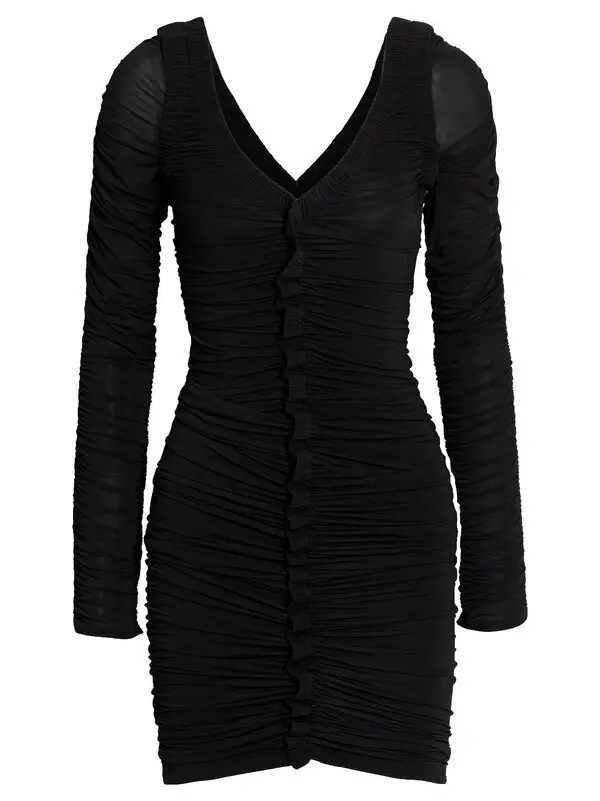 Alexander Wang Ruched Jersey Mini Dress - Black