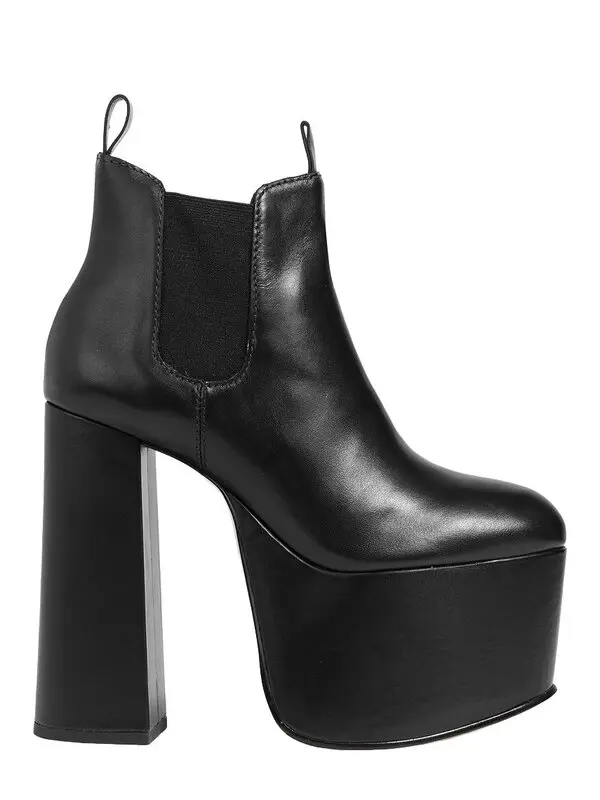 Cult Gaia Zama Leather Platform Ankle Boots - Black