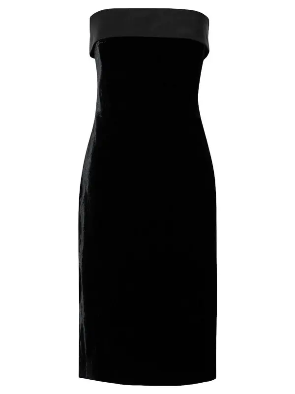 Ralph Lauren Cantrelle Strapless Stretch-velvet Midi Dress - Black