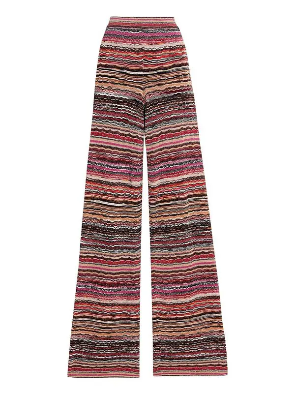 Missoni Metallic Crochet-knit Wide-leg Pants - Black
