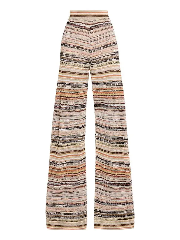 Missoni Metallic Crochet-knit Wide-leg Pants - Orange