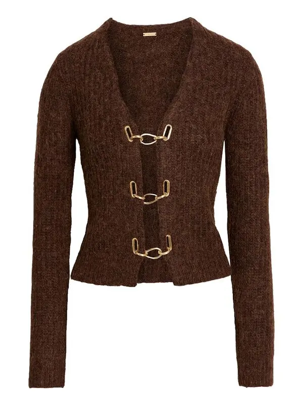 Cult Gaia Adel Wool-blend Cardigan - Brown